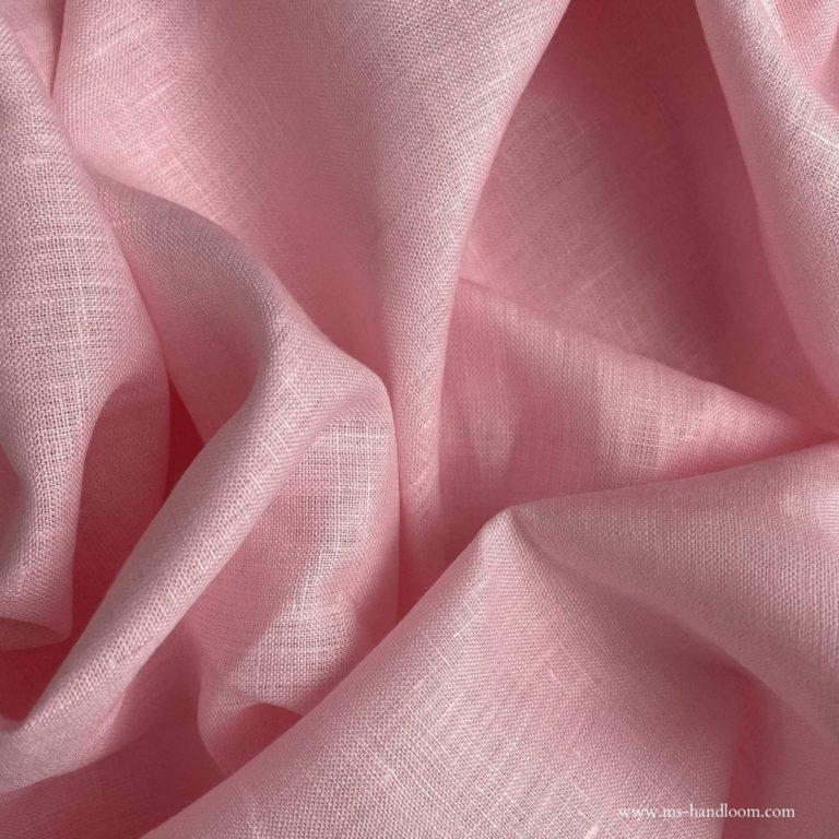 Light Pink Color Pure Linen Fabric - MS Handloom